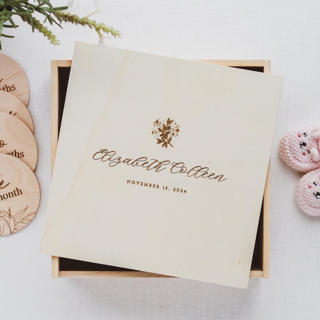Baby Girl Keepsake Box, Baby Treasure Box, Personalized New Baby Box ...