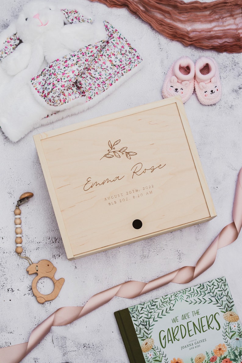 Baby Girl Keepsake Box Baby Treasure Box Personalized New - Etsy
