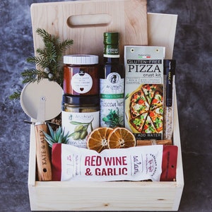 Custom Engraved Pizza Night Gift Box, Italian Gift Basket, Personalized ...