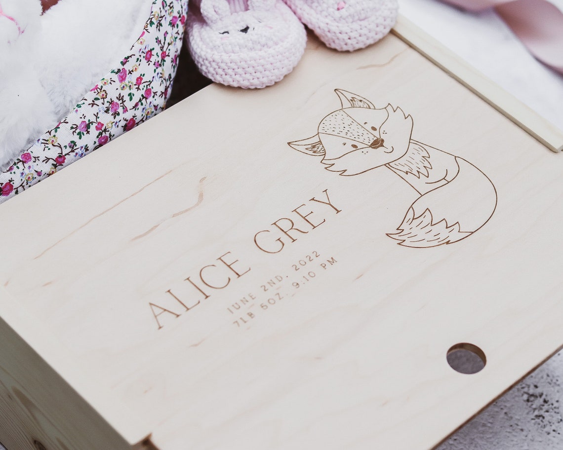 Baby Girl Keepsake Box Baby Treasure Box Personalized New - Etsy