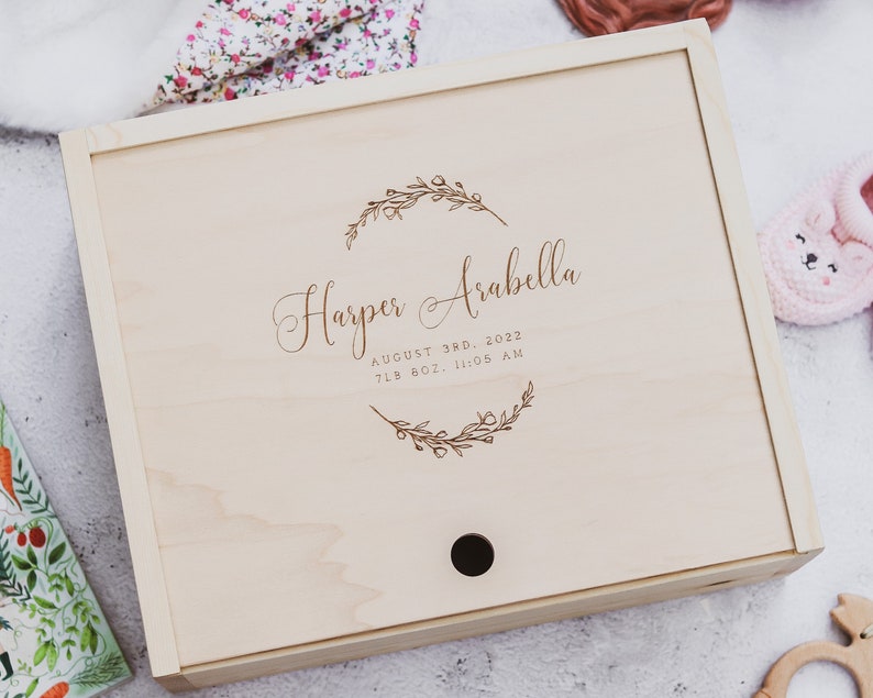 Baby Girl Keepsake Box, Baby Treasure Box, Personalized New Baby Box ...