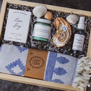 Personalized Sea Themed Gift Box – Beach Lover Gift With Turkish Towel ...