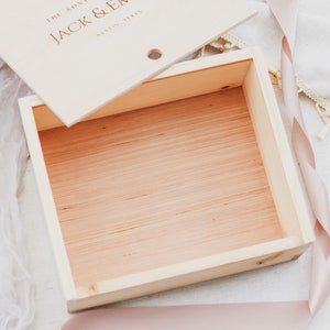 Pine Wood Box With Custom Engraved Message, Wooden Memory Box, Custom ...