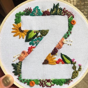 Custom Negative Space Initial Embroidery Hoop - Etsy