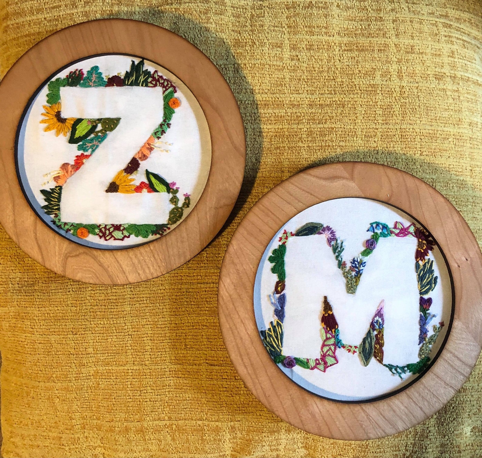 Custom Negative Space Initial Embroidery Hoop - Etsy