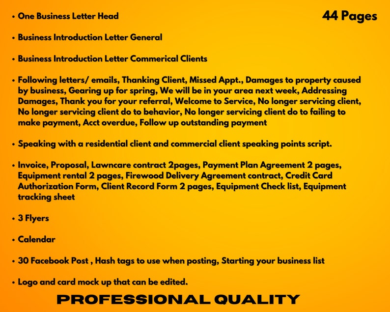 Landscape Lawn Care Kit, Proposals, Invoice, Emails, Letters, Flyers ...