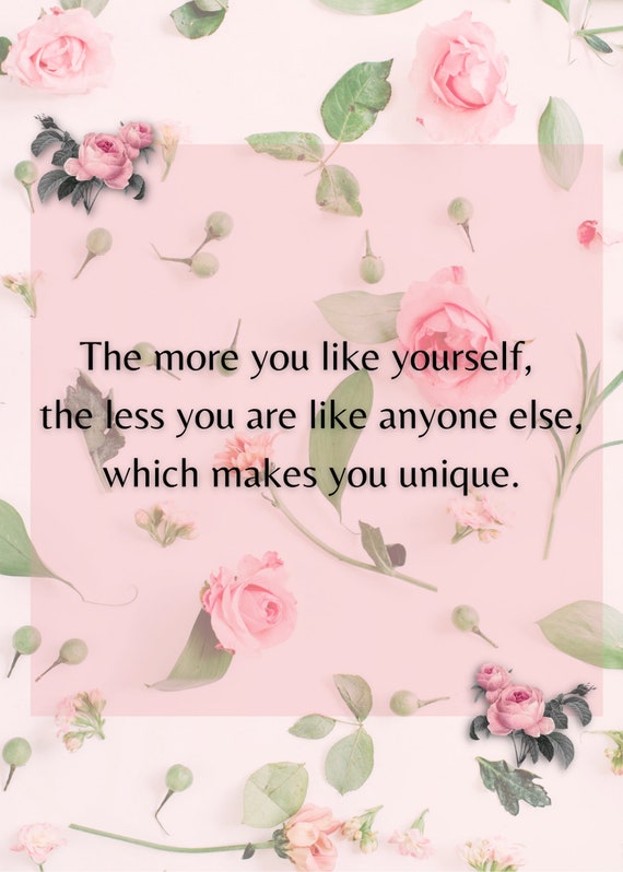 Pink Rose Positivity Wall Art Printables Digital Downloads Instant ...