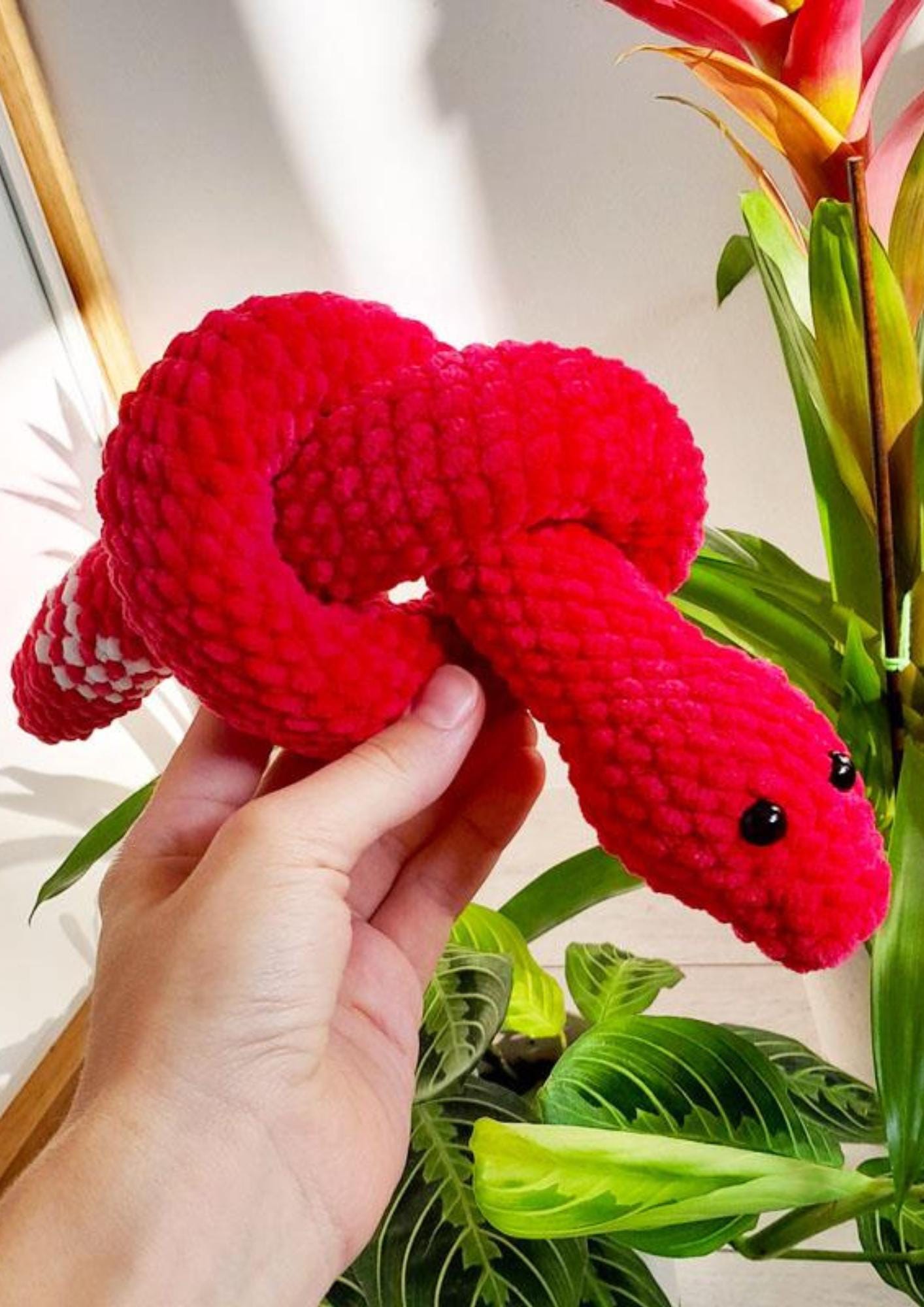 Amigurumi Plush Red Snake Pattern | Beginner-friendly PDF Crochet ...
