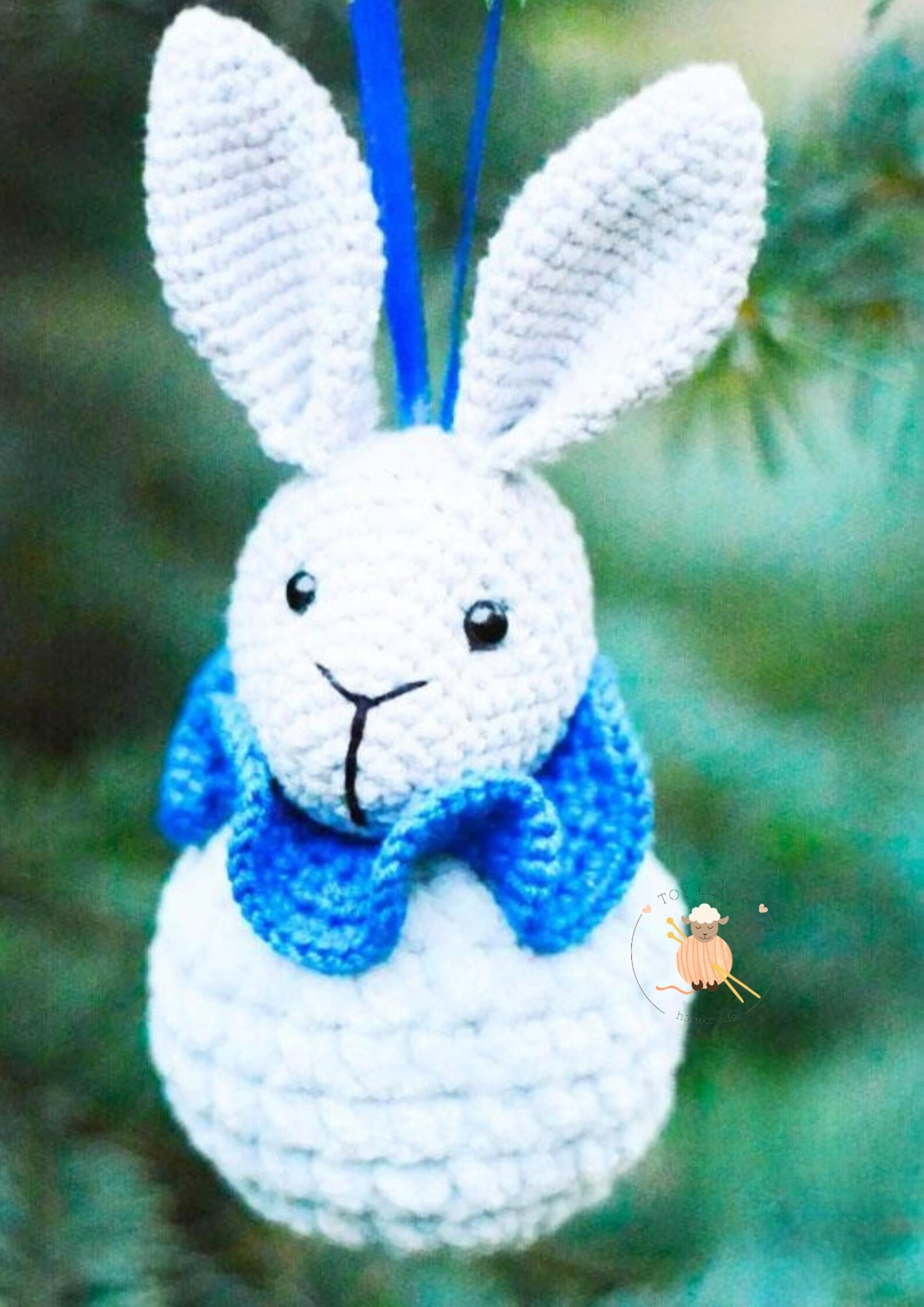 Christmas Ornament Bunny PDF Pattern - DIY Craft, Cute Rabbit Ornament ...