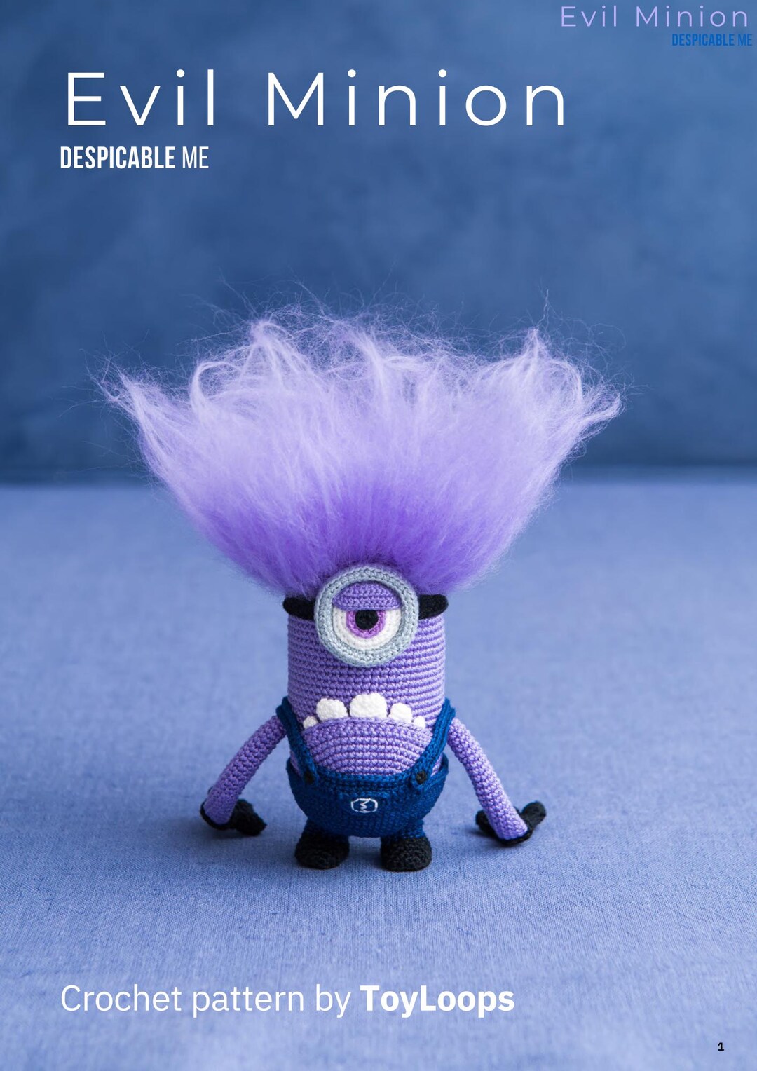 Amigurumi Evil Minion Pattern PDF | Cute Crochet Instructions, DIY Toy ...
