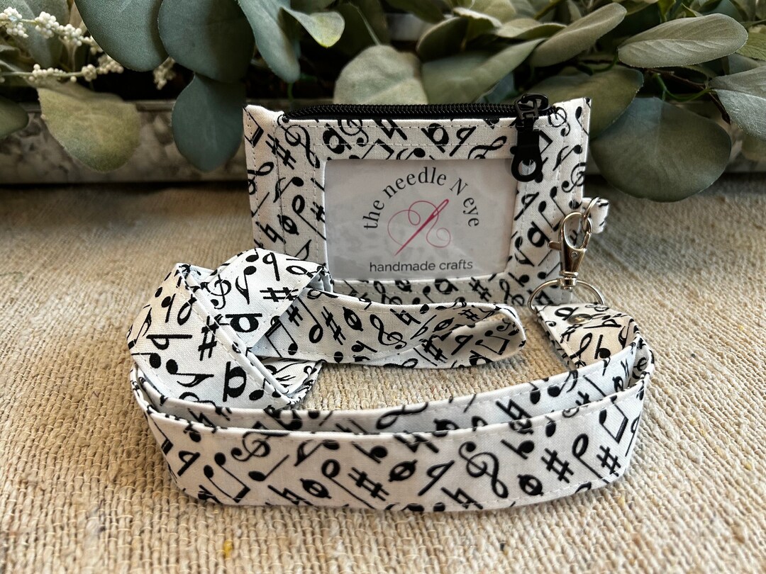 Music Notes ID Holder/music Notes Badge Holder/music Notes Lanyard - Etsy
