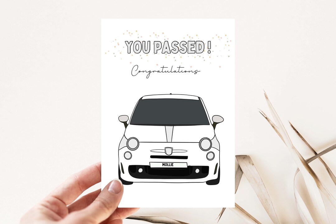 Driving Test Pass Card Personalised Congratulations Passed - Etsy