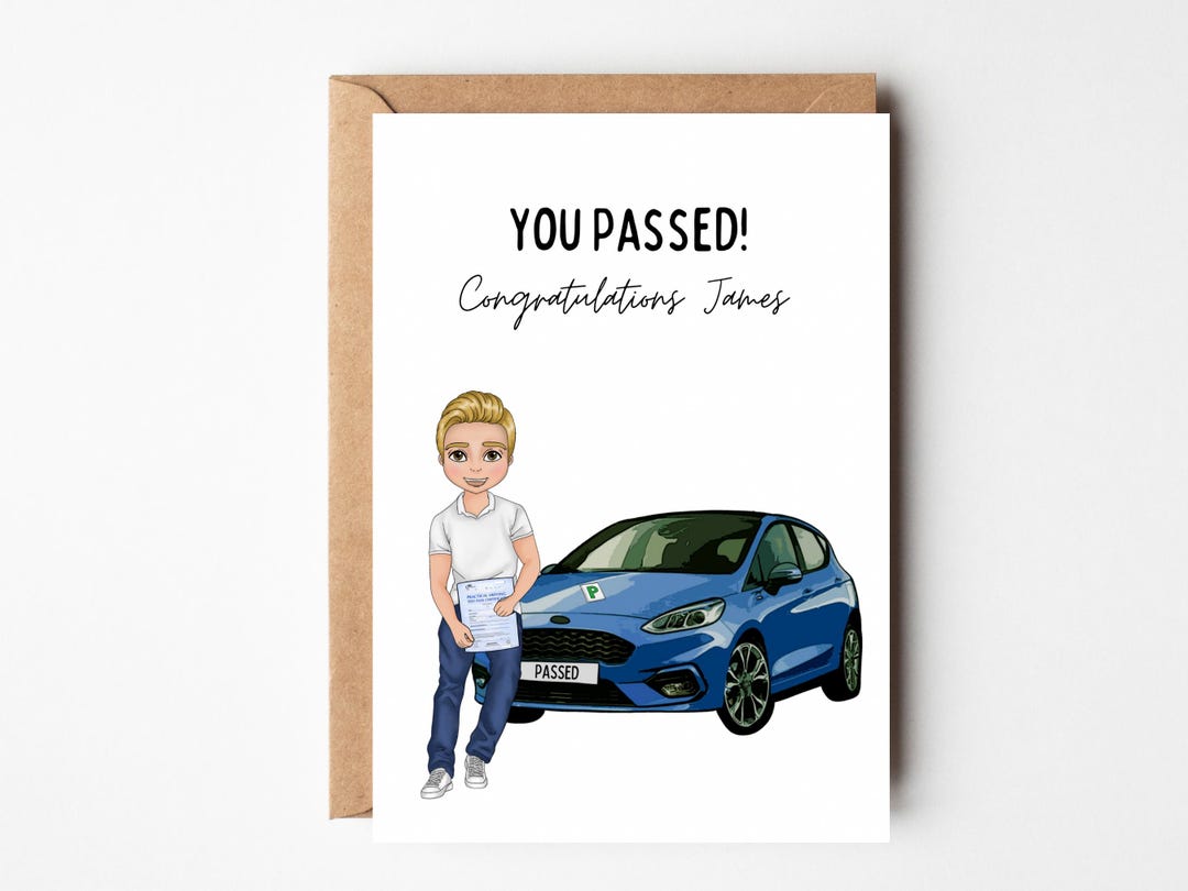 Personalised Driving Test Pass Card, Custom New Driver Congratulations ...