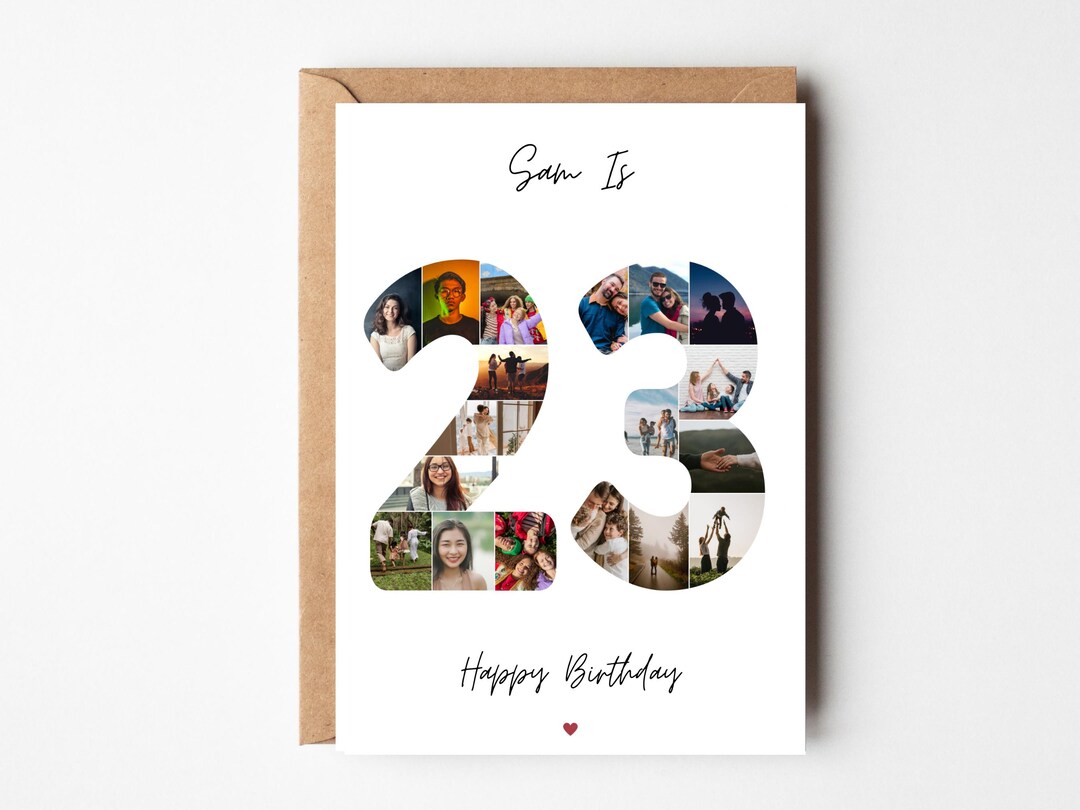 23rd Birthday Photo Collage Card, 23rd Birthday Card Him, Her ...