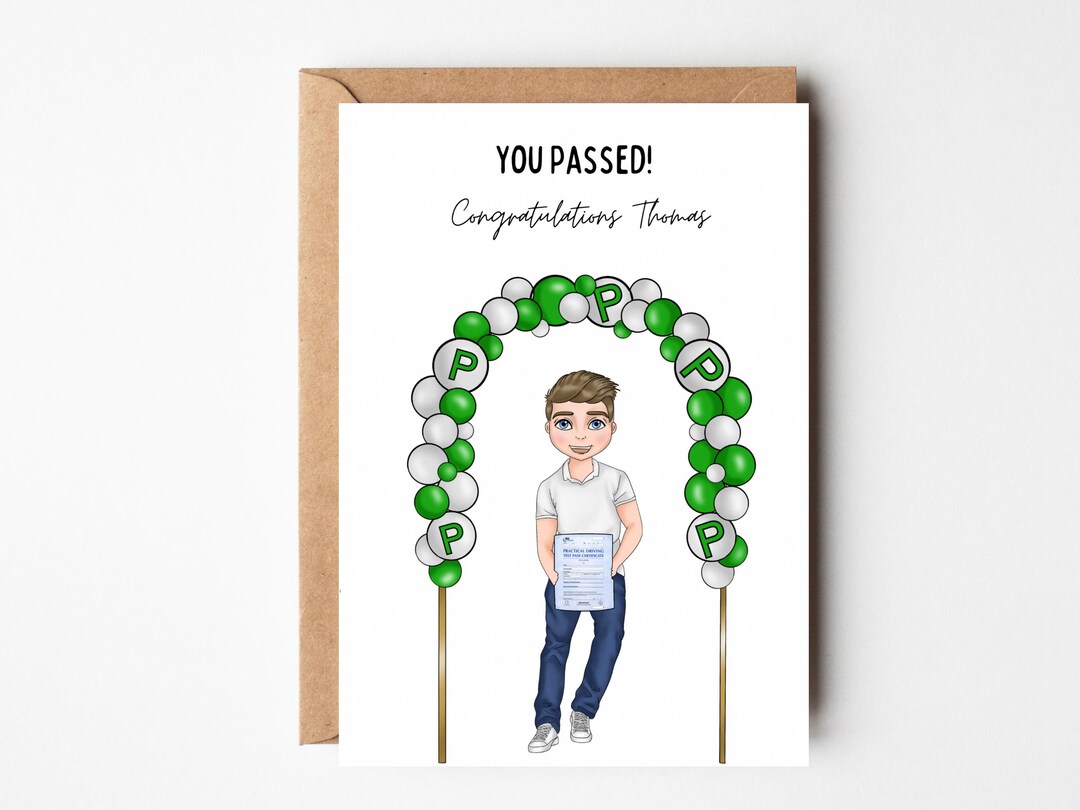 Personalised Driving Test Pass Card, Custom New Driver Congratulations ...