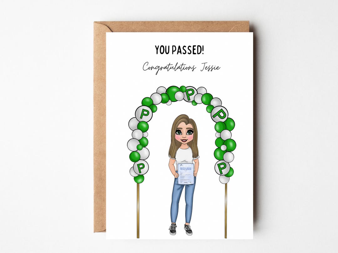 Personalised Driving Test Pass Card, Custom New Driver Congratulations ...