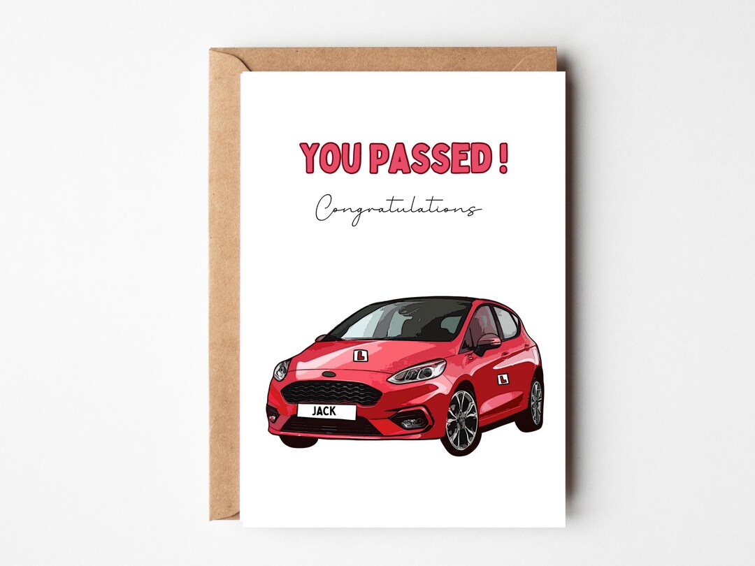 Driving Test Pass Card, Passed Driving Test Card for Son, Well Done ...