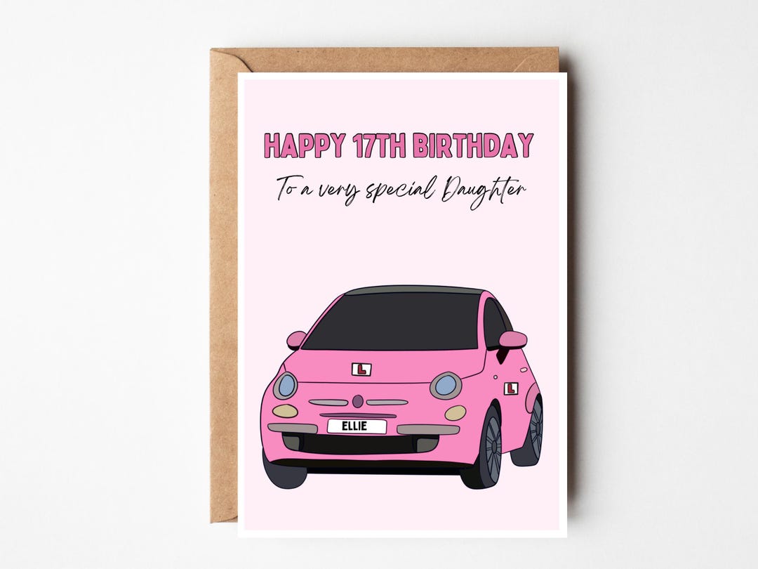 Personalised Learner Driver Card, 17th Birthday Card for Daughter ...