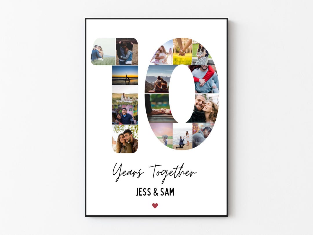 10 Years Anniversary Print , Ten Years Together Print for Wife , 10th ...