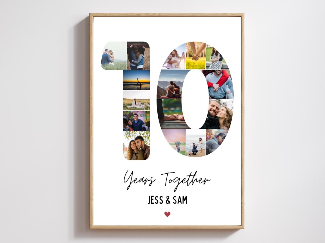 10 Years Anniversary Print , Ten Years Together Print for Wife , 10th ...