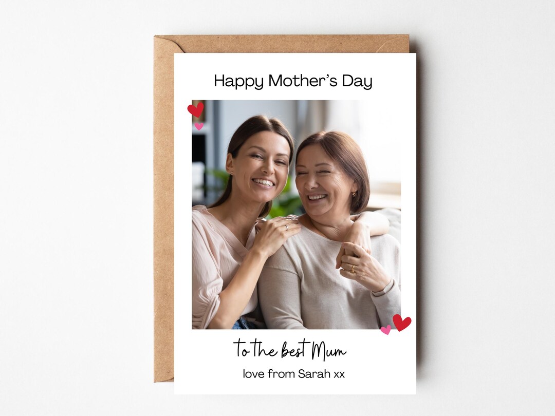 Personalised Mother’s Day Card, Photo Collage Card for Best Mum, Custom ...