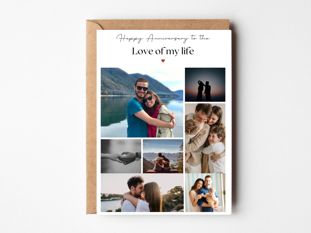 Personalised Photo Collage Card for Husband, Romantic Birthday Card ...