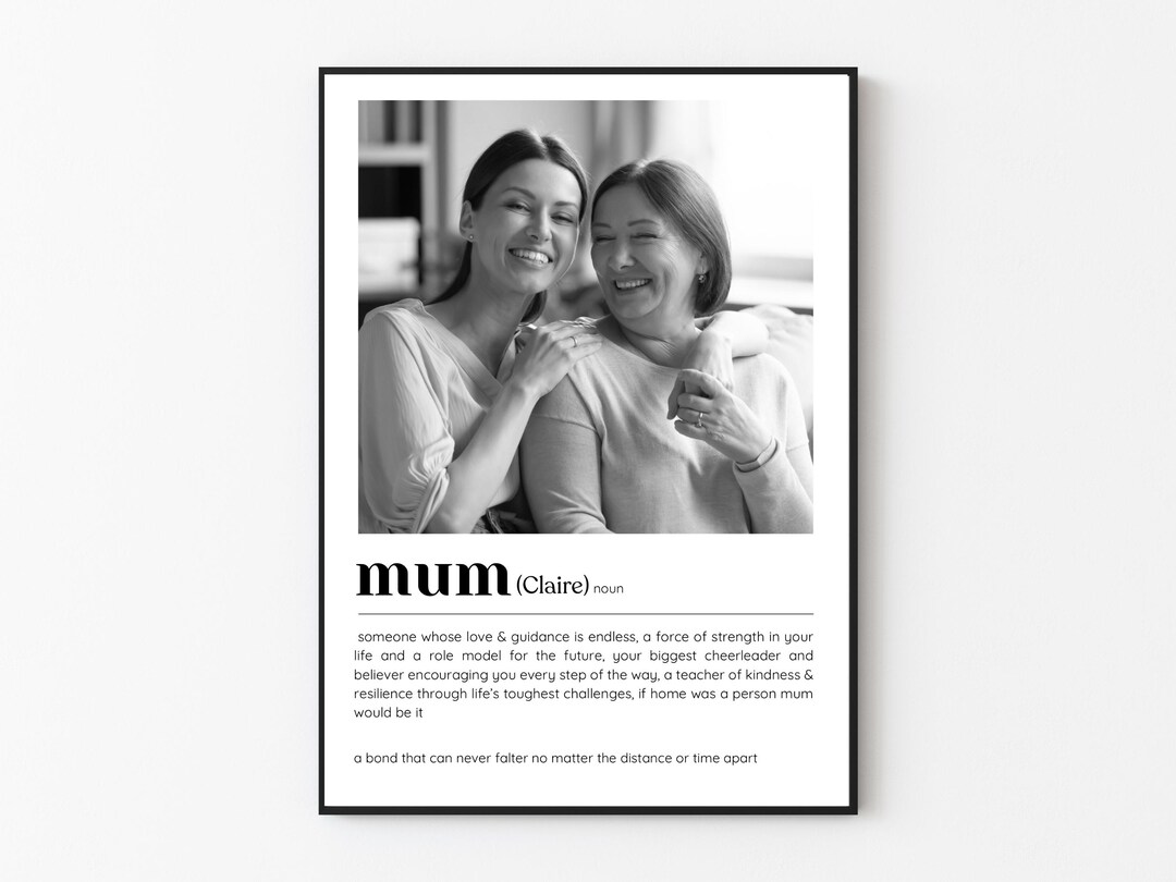 Personalised Mum Definition Print, Custom Photo Print for Mum, Photo ...