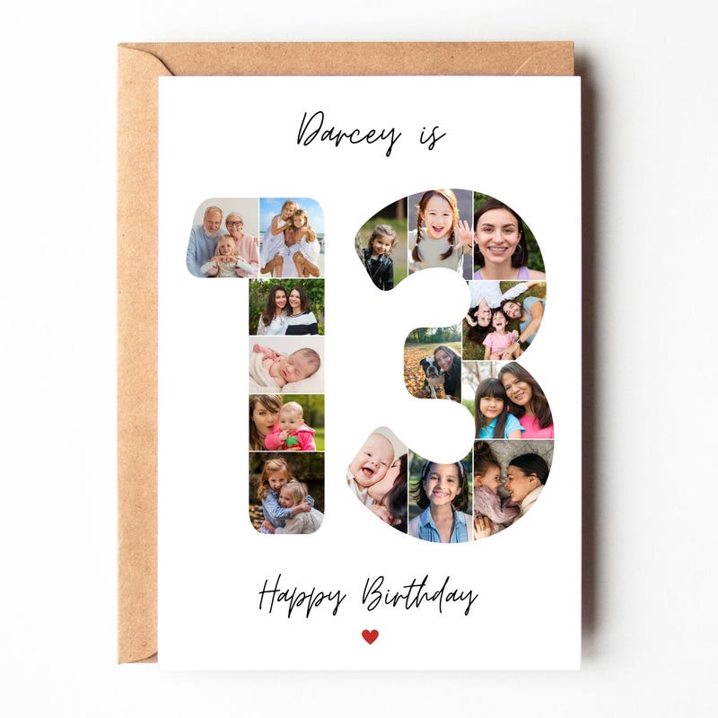 13th Photo Birthday Card - Etsy UK