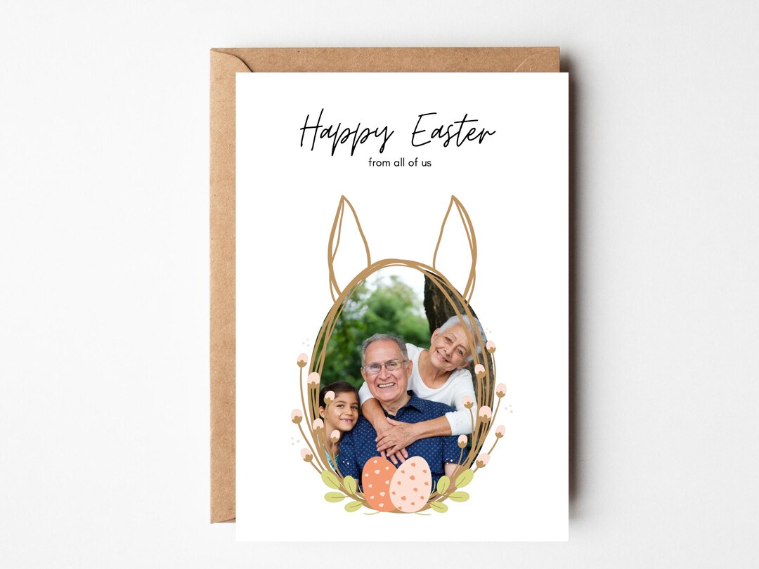 Personalised Easter Card for Family, Easter Photo Card, Happy Easter ...