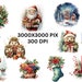Christmas Watercolor Clipart PNG Bundle , Big Bundle Christmas Clipart ...