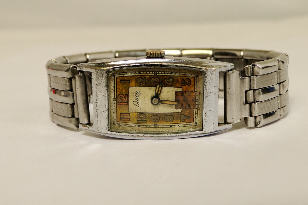 Vintage Watch Lanco Art-deco, Mechanical Watch, Handwinding Movement ...