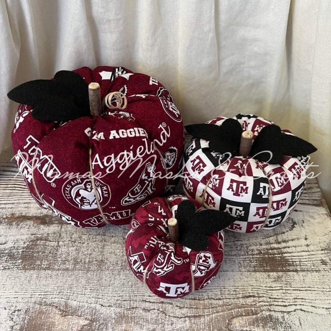 Texas A&M Collage Aggie Inspired Fall Decor Fabric Plush Pumpkins - Etsy