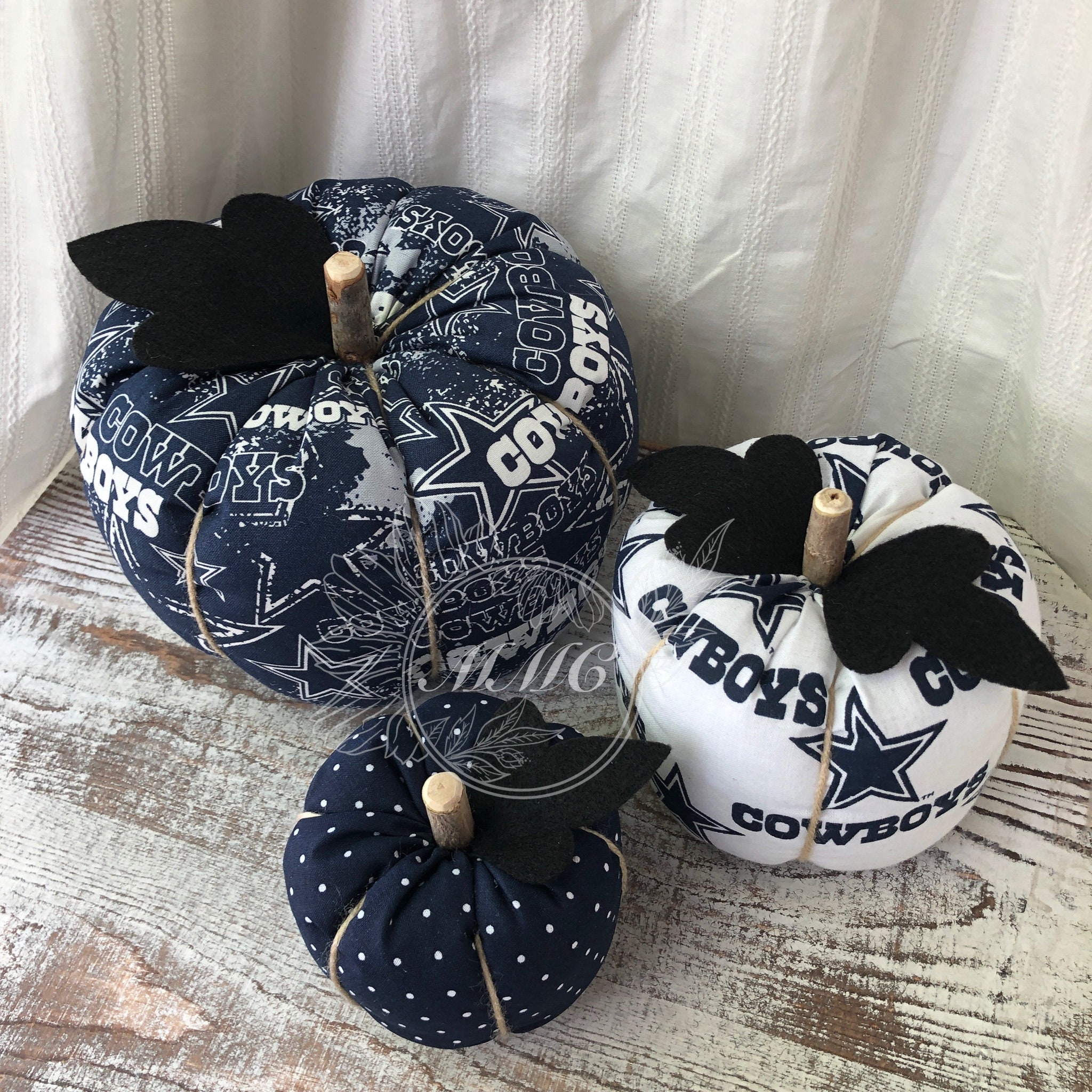 Dallas Cowboys Inspired NFL Fall Decor Fabric Plush Pumpkins - Etsy