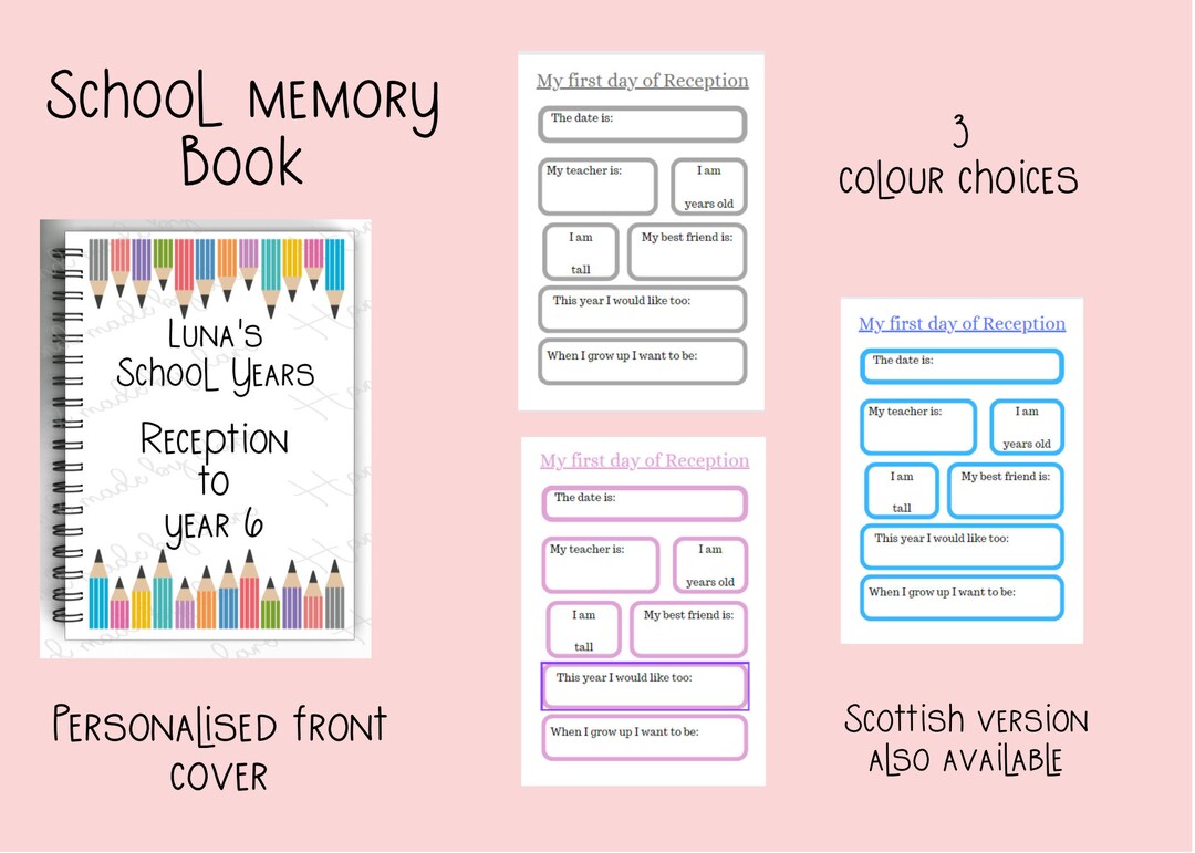 Personalized School Memory Book: Primary Years Journal - Etsy
