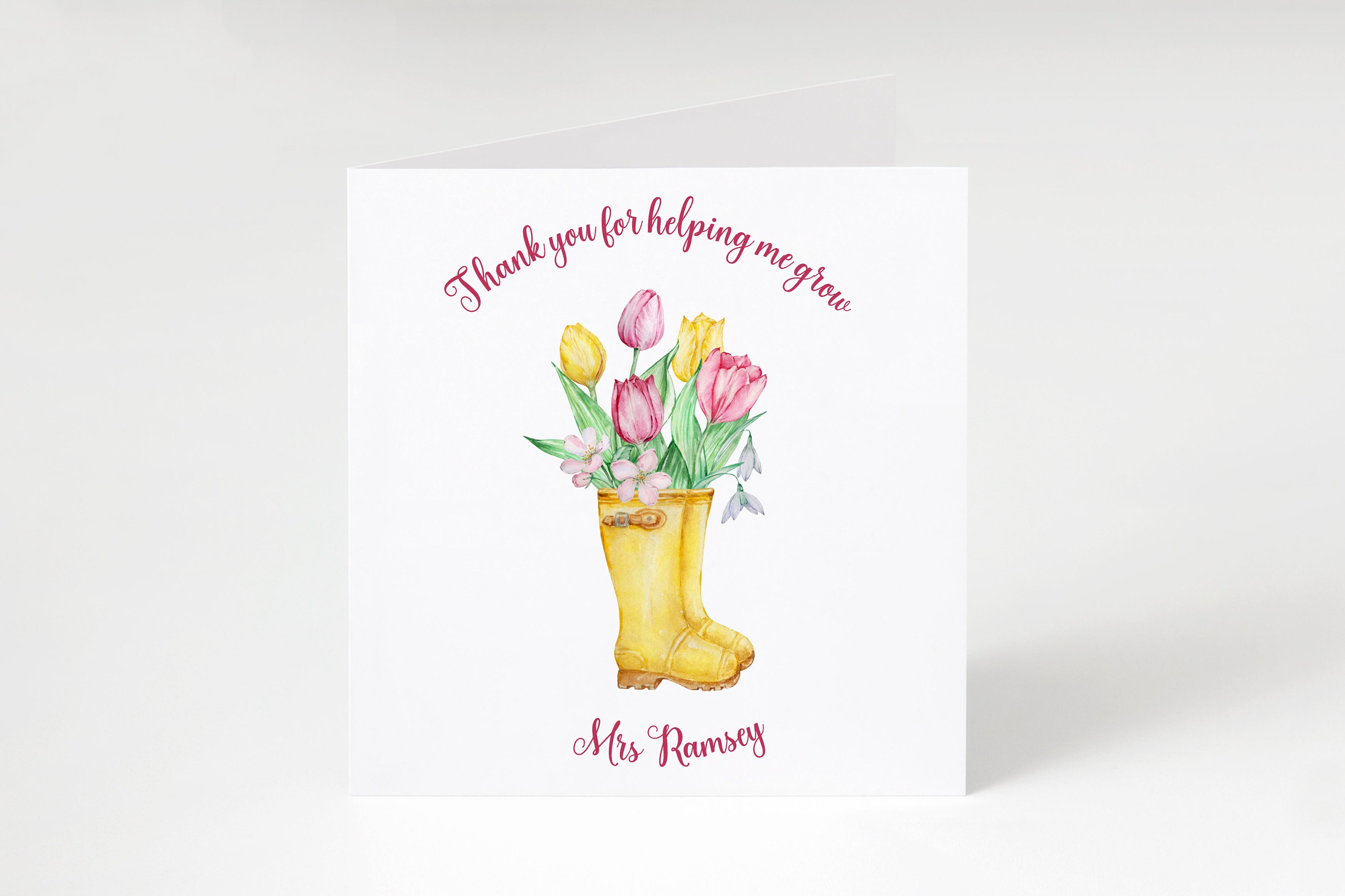 Personalised Thank You Teacher Card Thank You TA Thank You for Helping ...