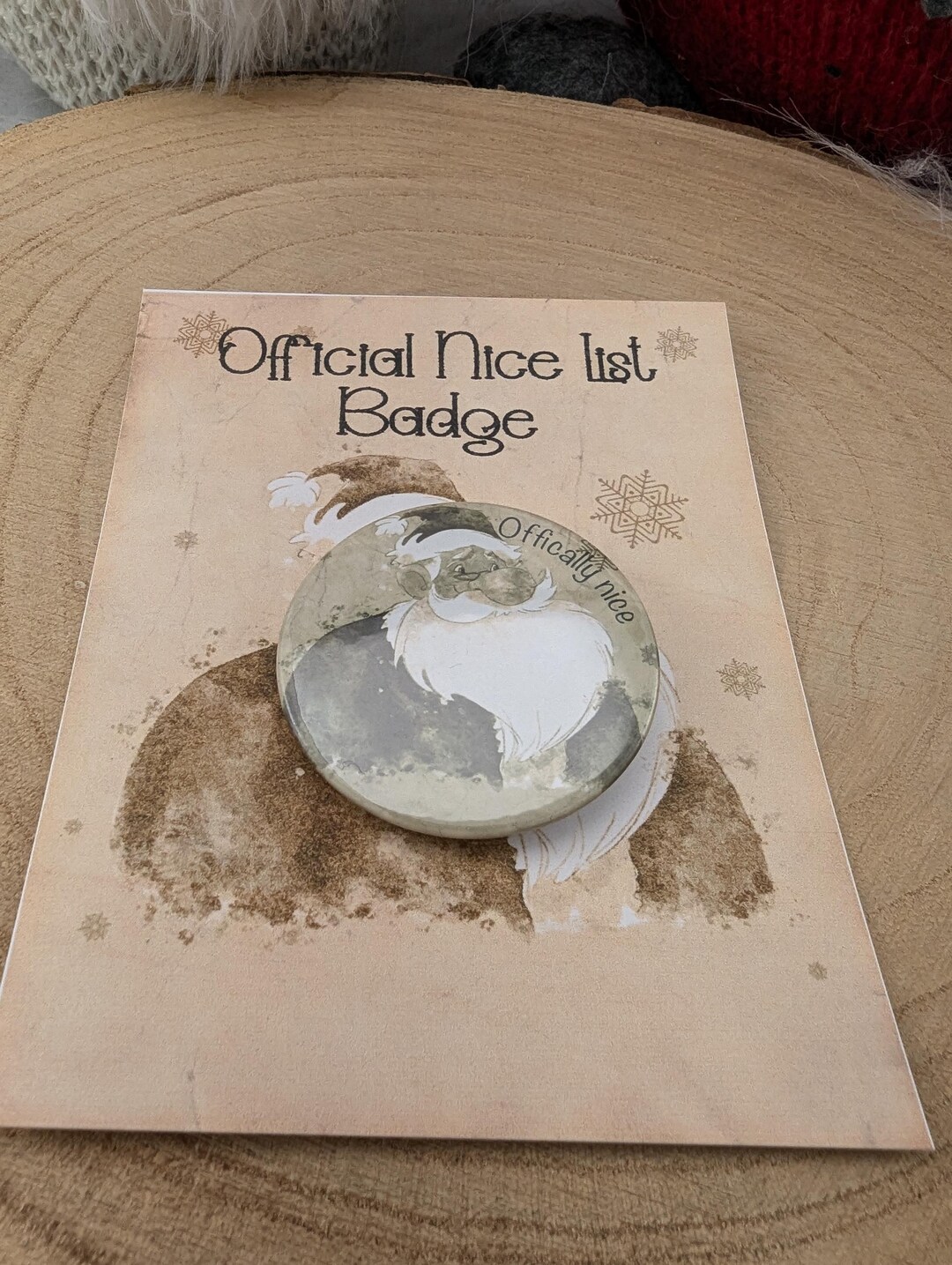 Personalized Nice List Badge 45mm Official Nice List, Christmas Eve Box ...