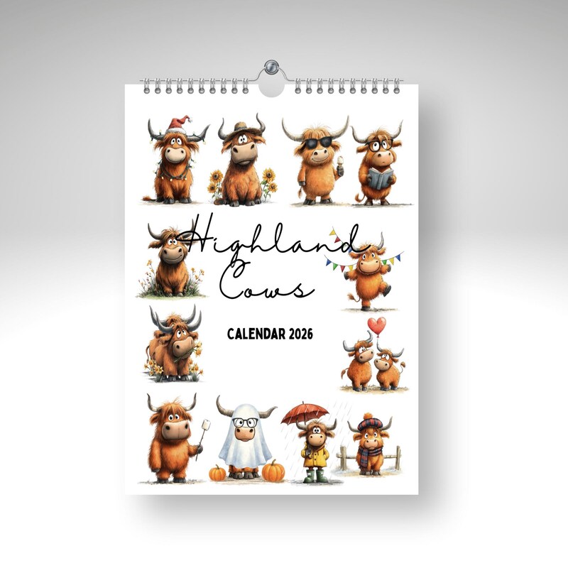 Highland Cow Calendar - Etsy UK
