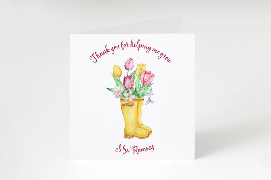 Personalised Thank You Teacher Card | Thank You TA | Thank You for ...