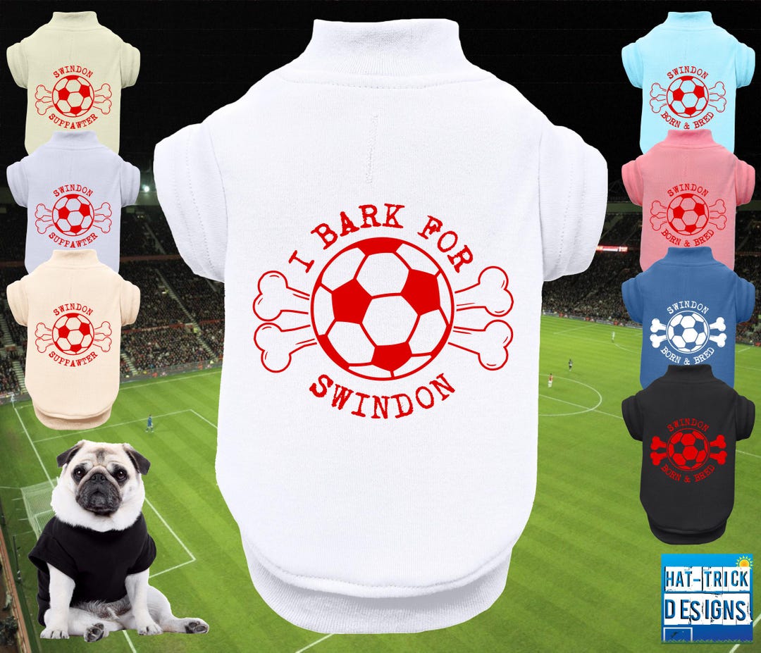 SWINDON TOWN Supporter Football Fan Dog Puppy Pet T-SHIRT Clothing - Xs ...