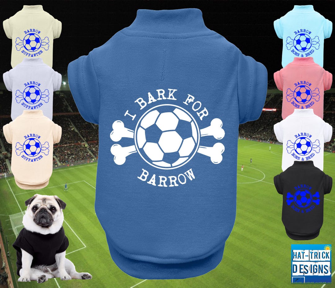 BARROW AFC Supporter Football Fan Dog Puppy Pet T-SHIRT Clothing- Xs ...