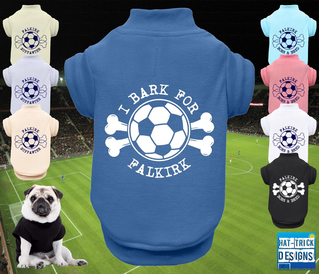 FALKIRK Supporter Football Fan Dog Puppy Pet T-SHIRT Clothing - XS-4XL ...