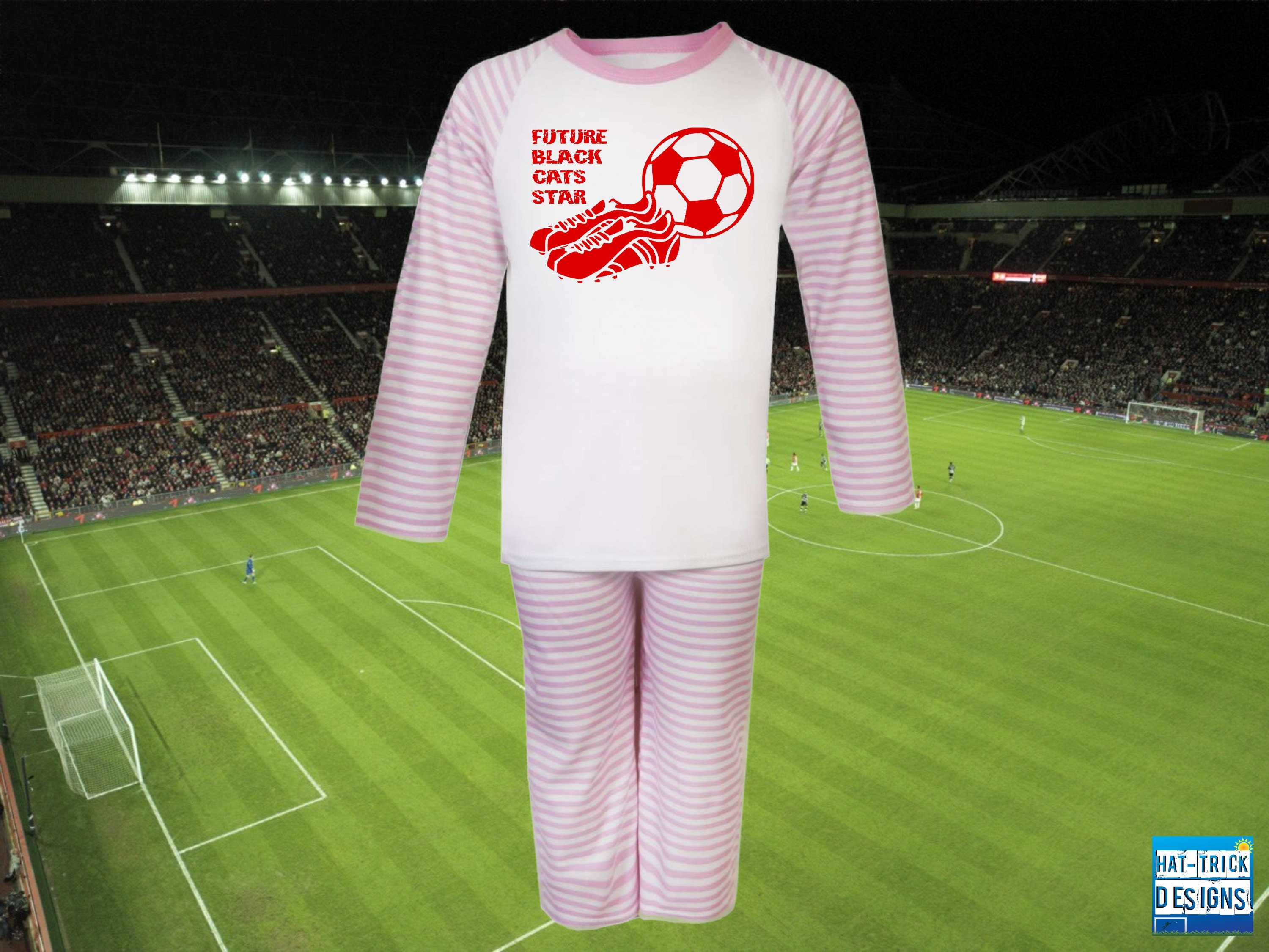 SUNDERLAND Football Baby Children's Kids Long Sleeve Raglan Pyjamas Pjs ...