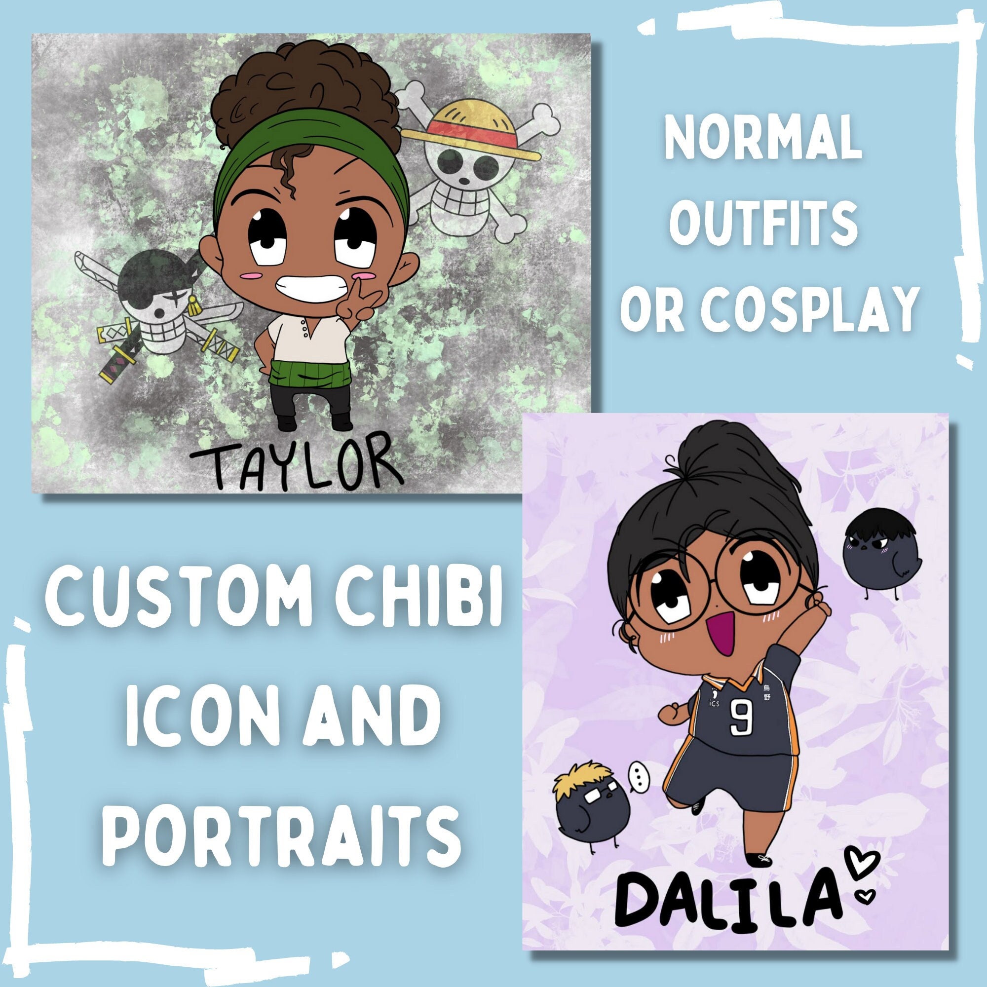 Custom Chibi Icon Anime Chibi Portraits Custom Chibi - Etsy
