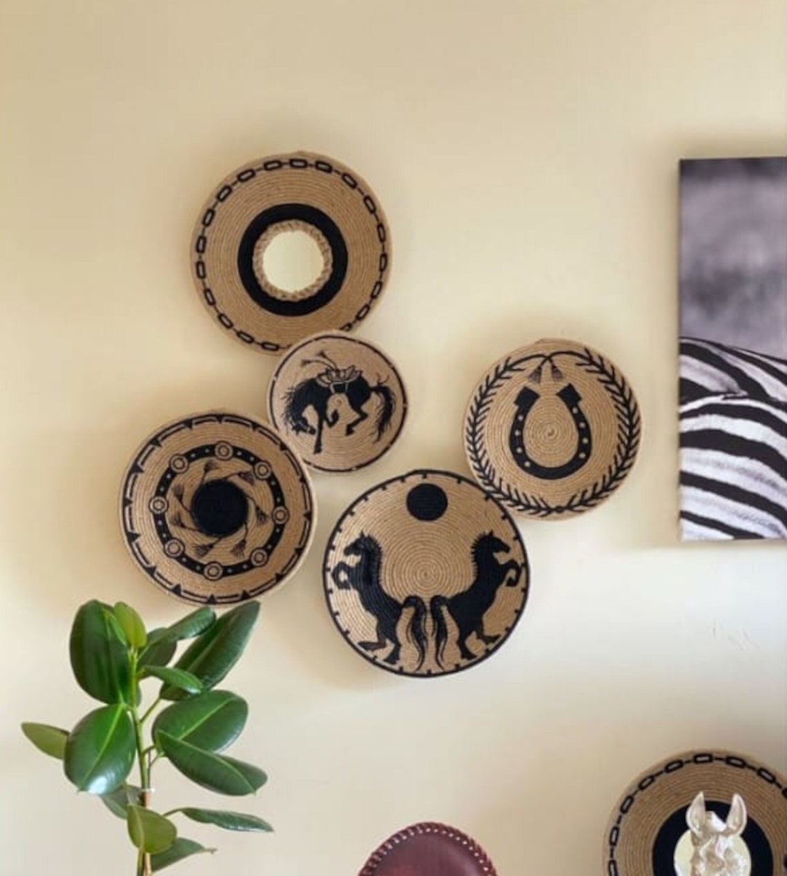 Set of 5 Rodeo African Baskets Wall Décor large African - Etsy