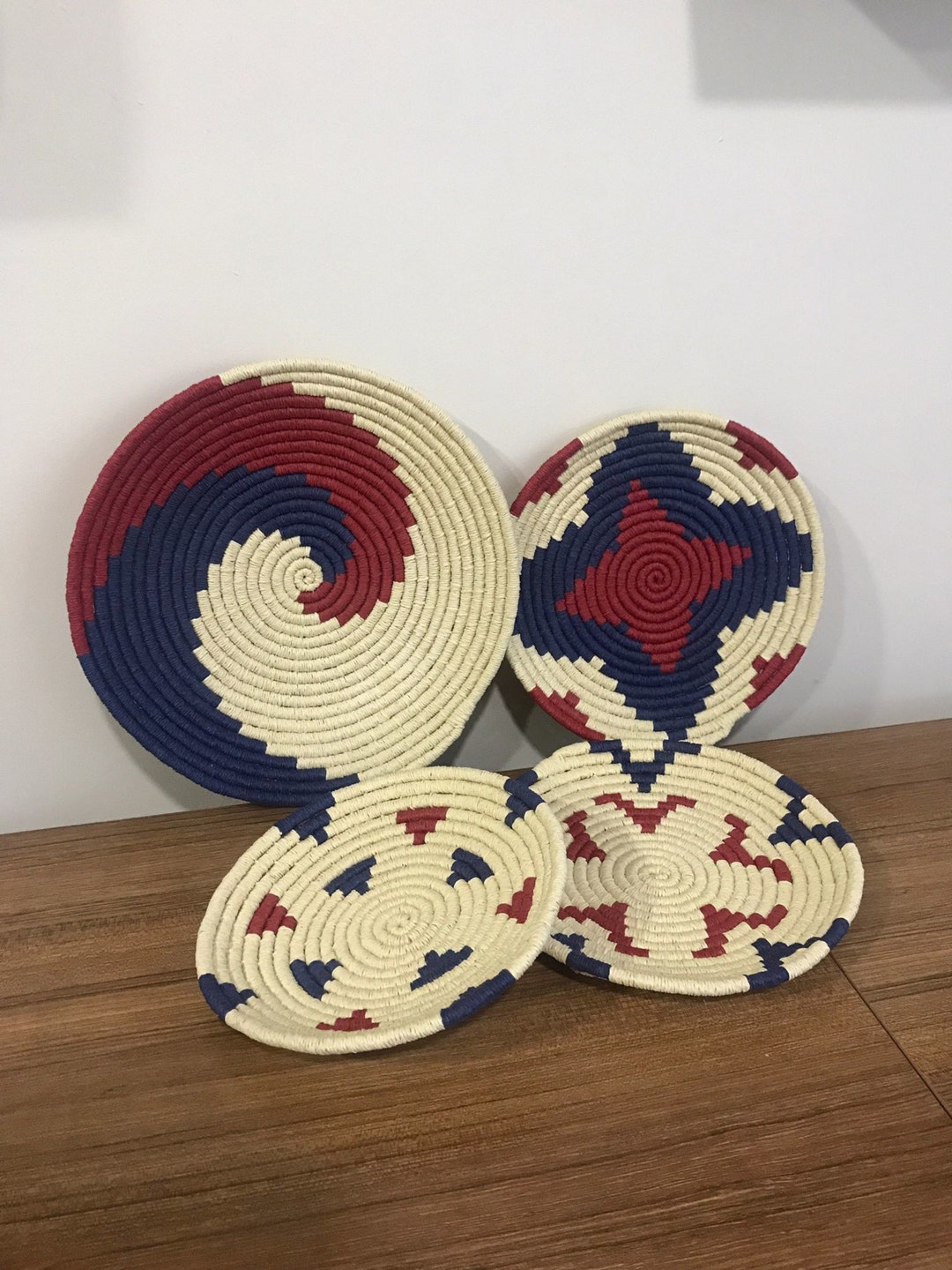 Set of 4 African Art | African Baskets | Home Decor Set | Boho Wall ...