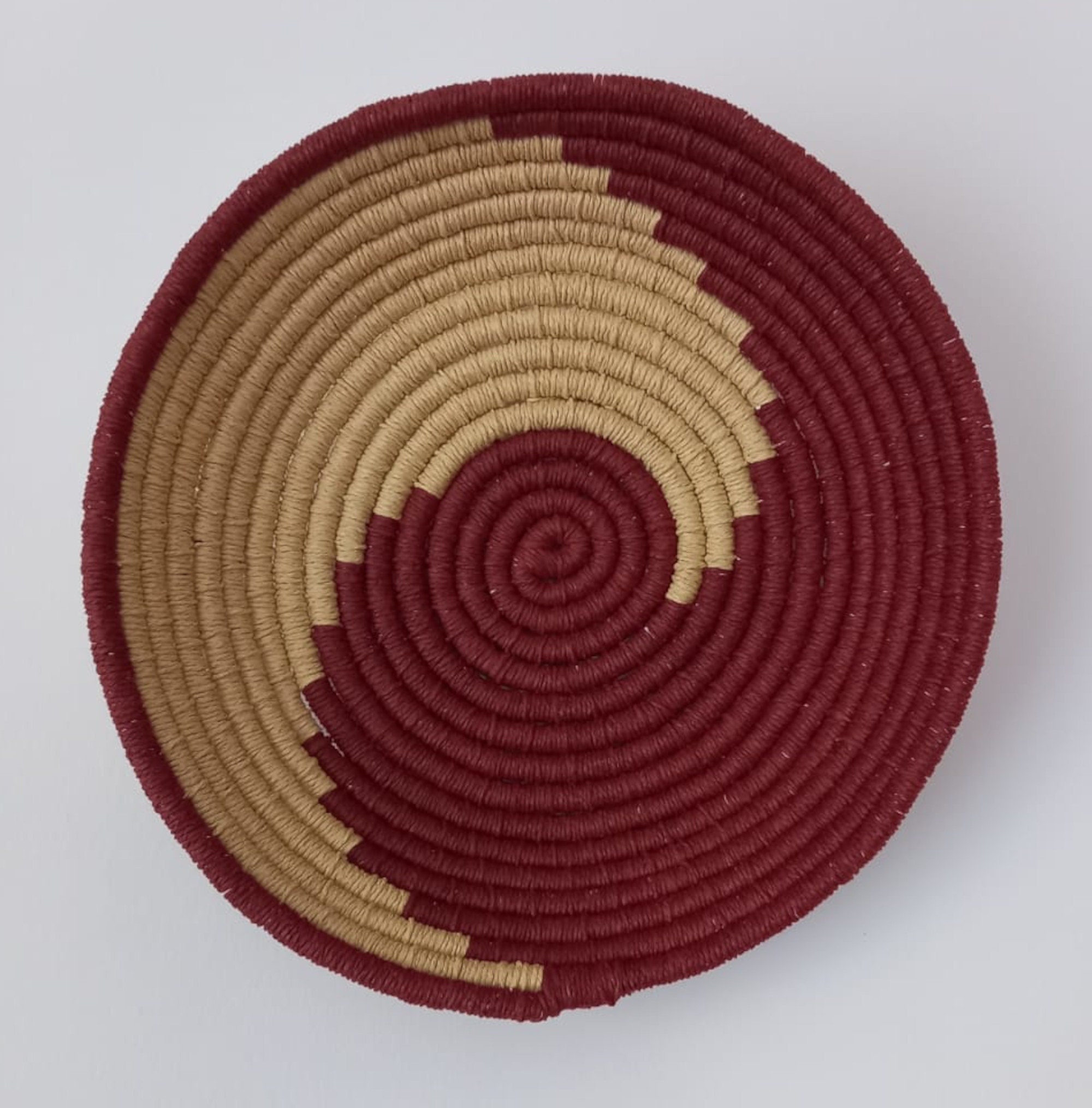 Claret Red and Beige Color Large African Baskets | Home Decor | Large ...
