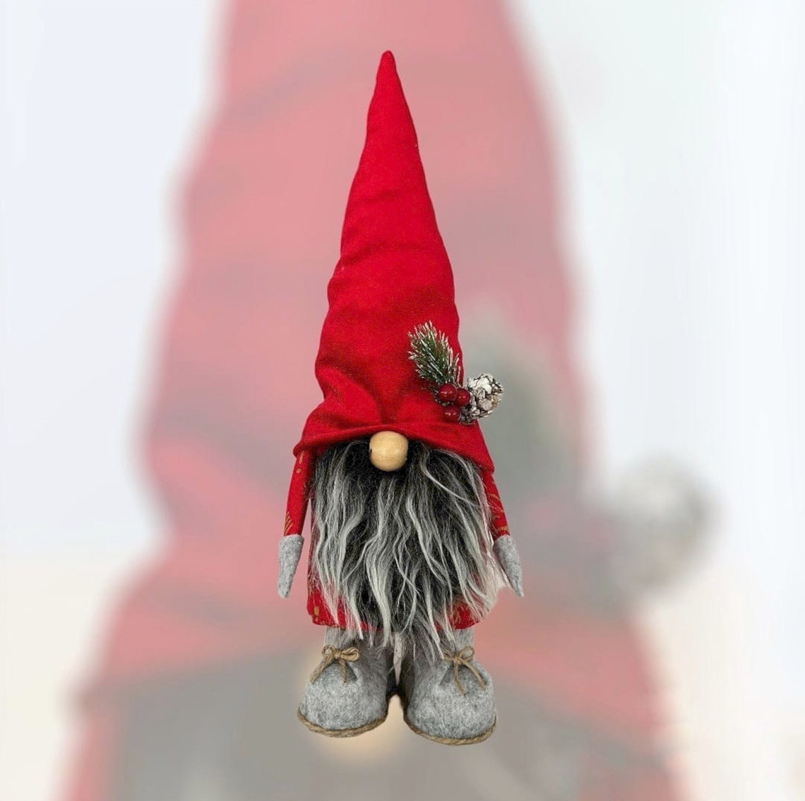 Big Christmas Lucky Gnome Handmade Big Lucky Dwarf Winter - Etsy