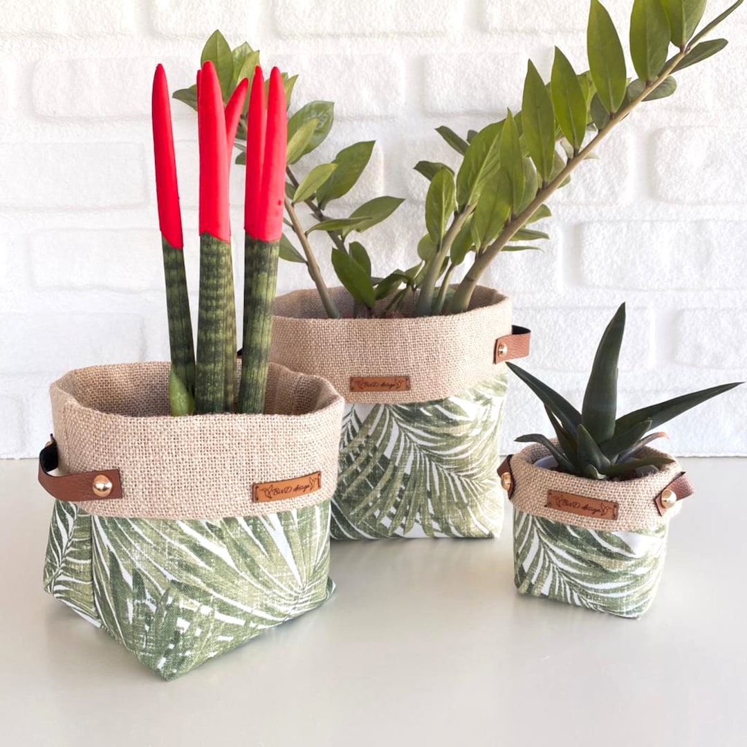 Boho Plant Pot Cover Sets | Indoor Planter Pot | Reversible Fabric ...