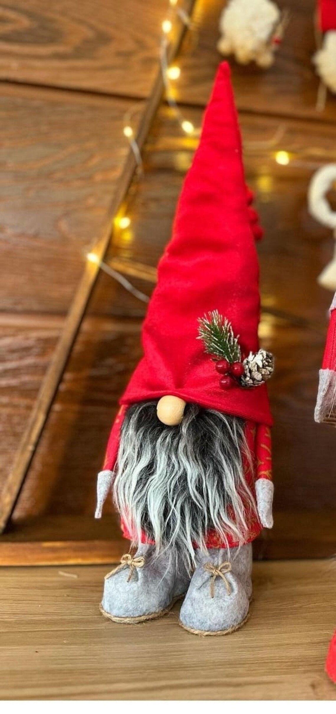 Big Christmas Lucky Gnome Handmade Big Lucky Dwarf Winter - Etsy