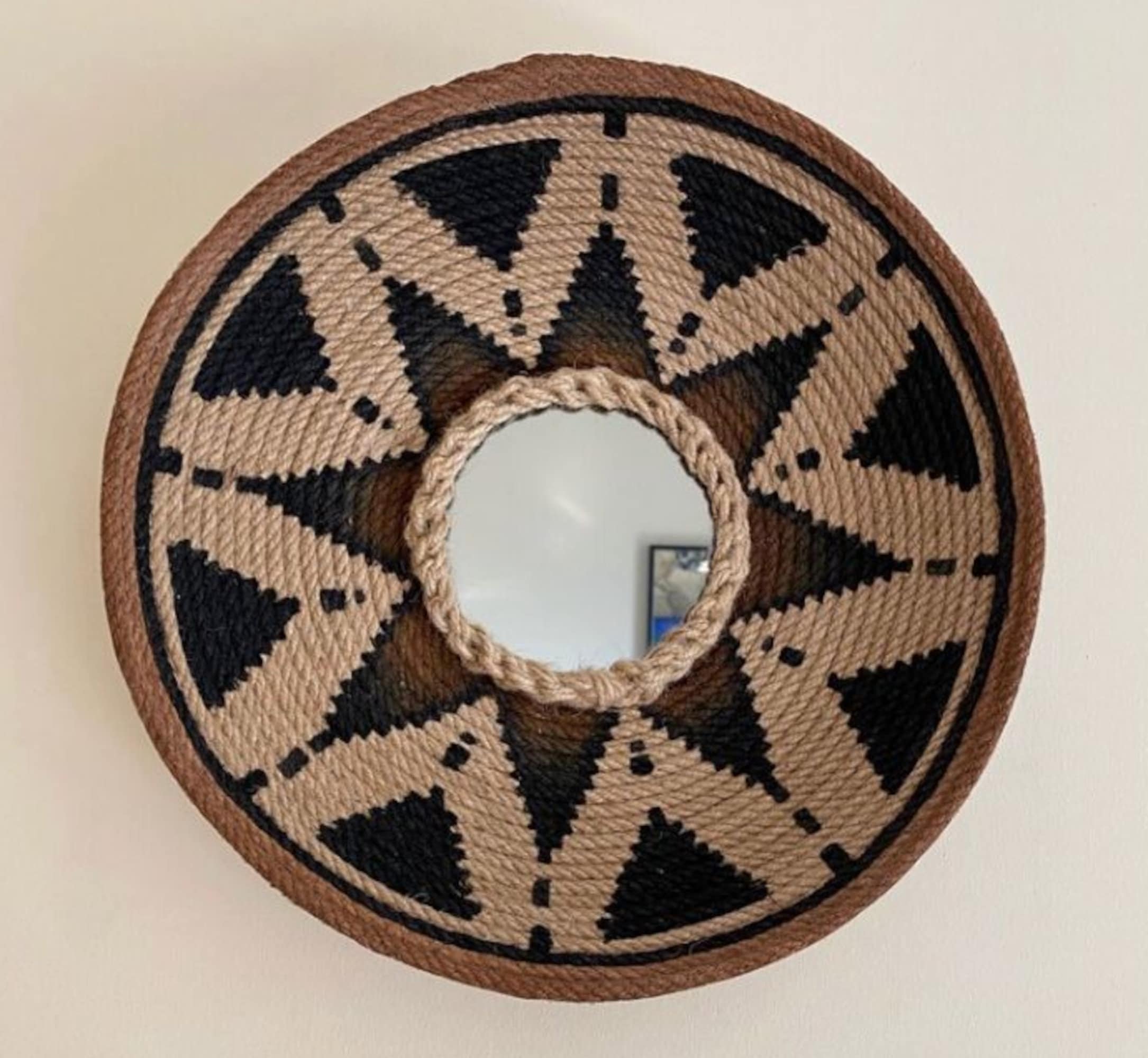 Set of 4 African Baskets With Mirror | Home Raffia Decor | Nursery Wall ...